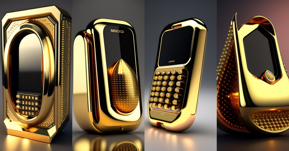 Lexica - Golden diamond studded futuristic phone device