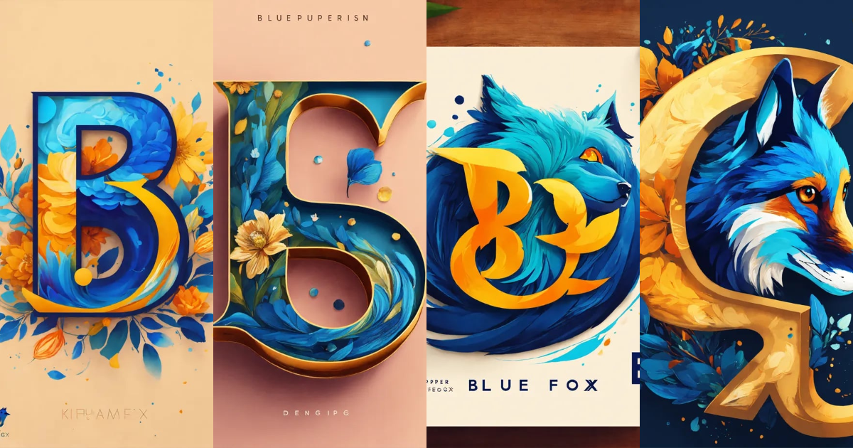 Lexica - A stunning illustration logo for an design company, called blue fox design denuppercase ...