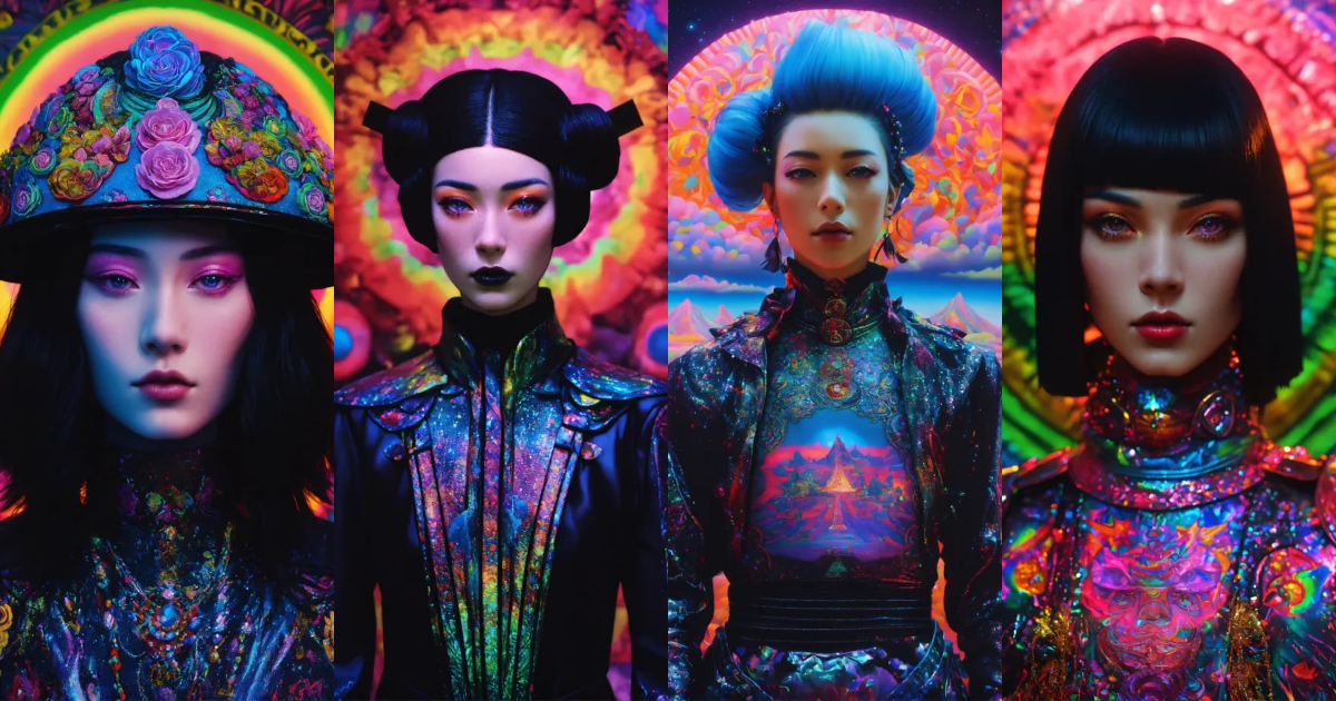 Lexica - Photorealistic 3D portrait of Gorgeous Goth emo samurai Family ...