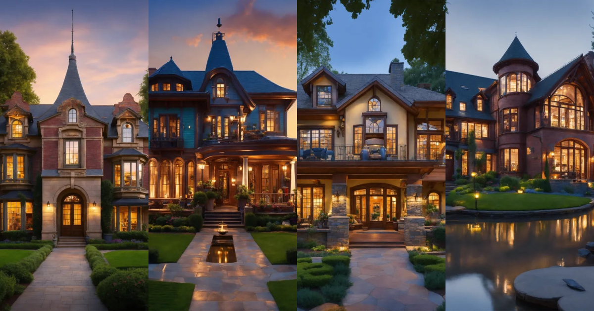 Lexica - Magnificent House outside pixar style