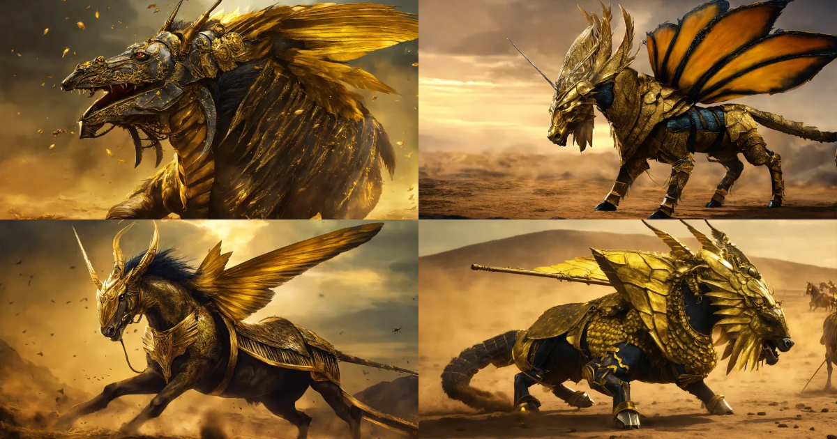 Lexica - Draw a locust in the shape of a horse prepared for battle. On ...