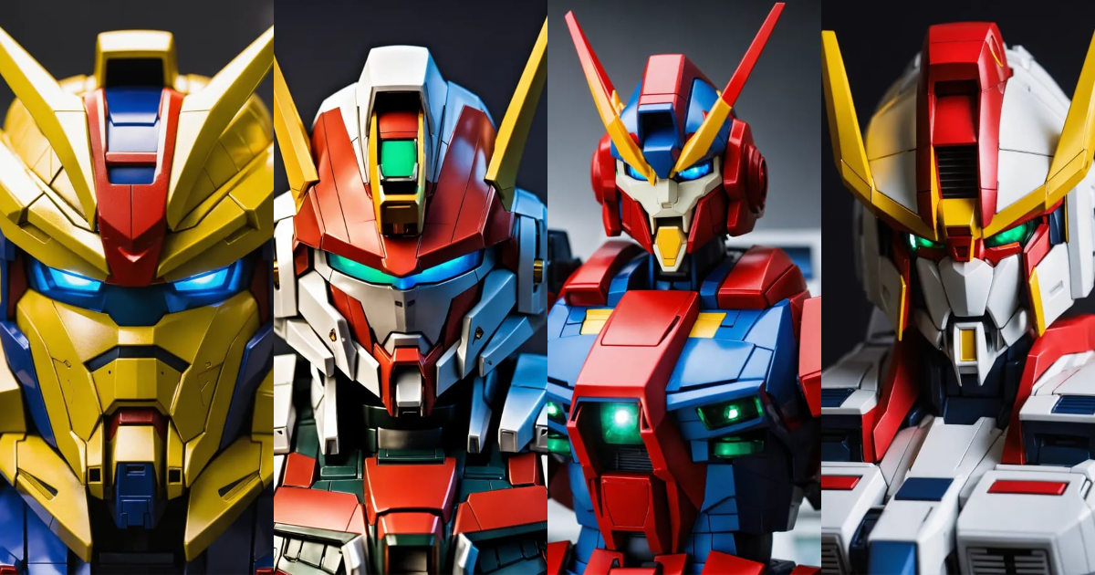 Lexica - Gundam bust, front view, gunpla, realistic, 50 mm