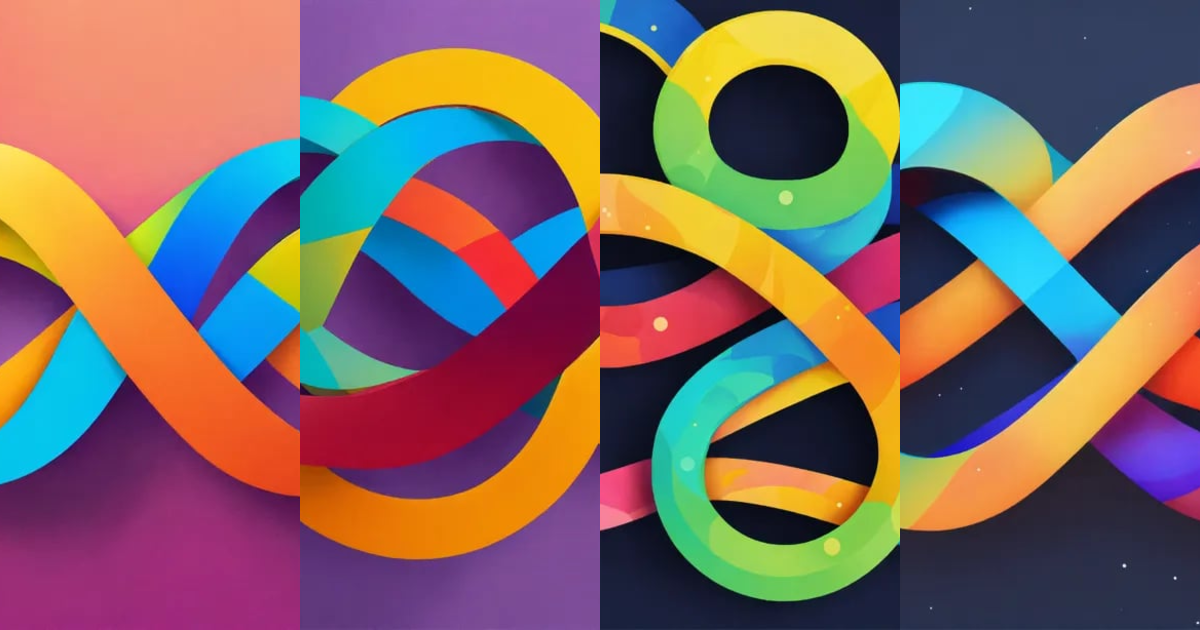 Lexica - Colorful infinity symbol 8 shaped flat icon