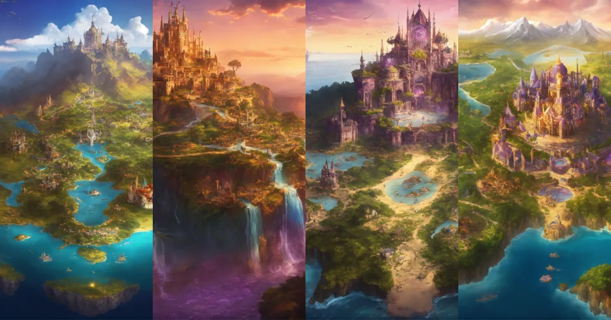 Lexica - Fantasy Map of a magical world called Eden, with 9 kingdoms ...