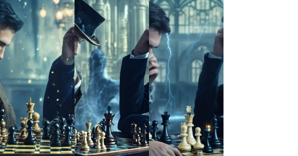 Lexica - Two masters are playing chess, with a cold and high-tech ...
