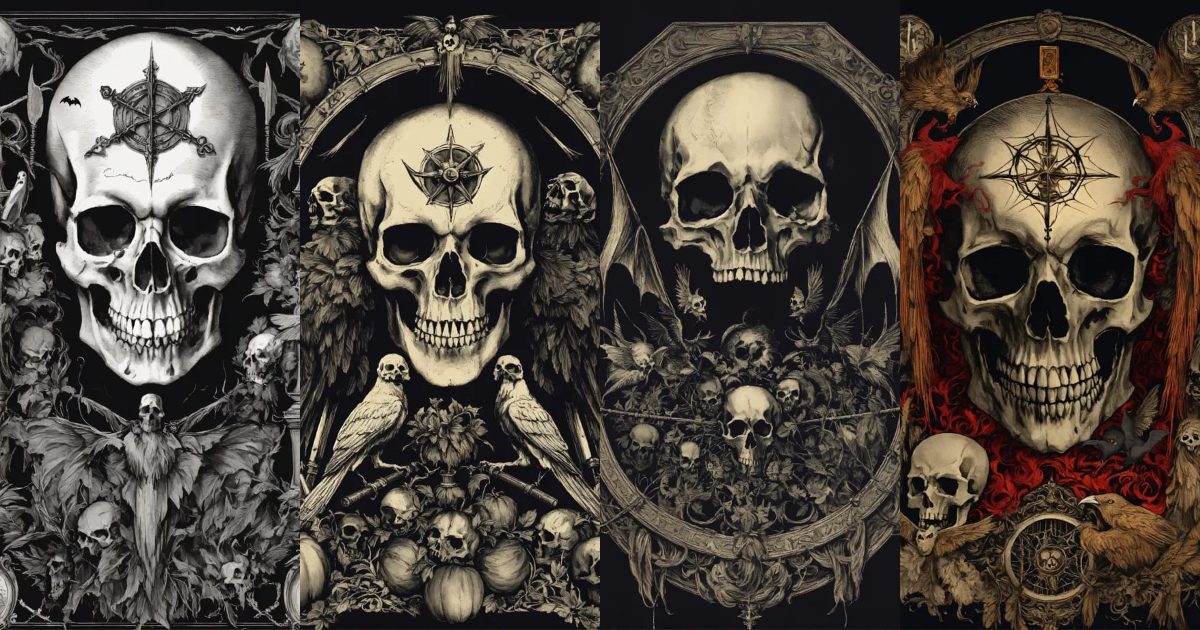 Lexica - Albrecht Durer style, satanic symbols, angry vampire skull ...