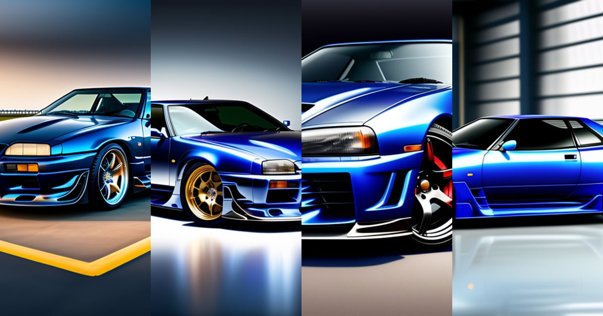 Lexica - Highly Detailed Digital art illustration of a Nissan Skyline ...