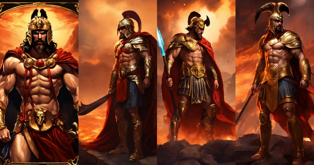 Lexica - Ares scared and crying, greek god