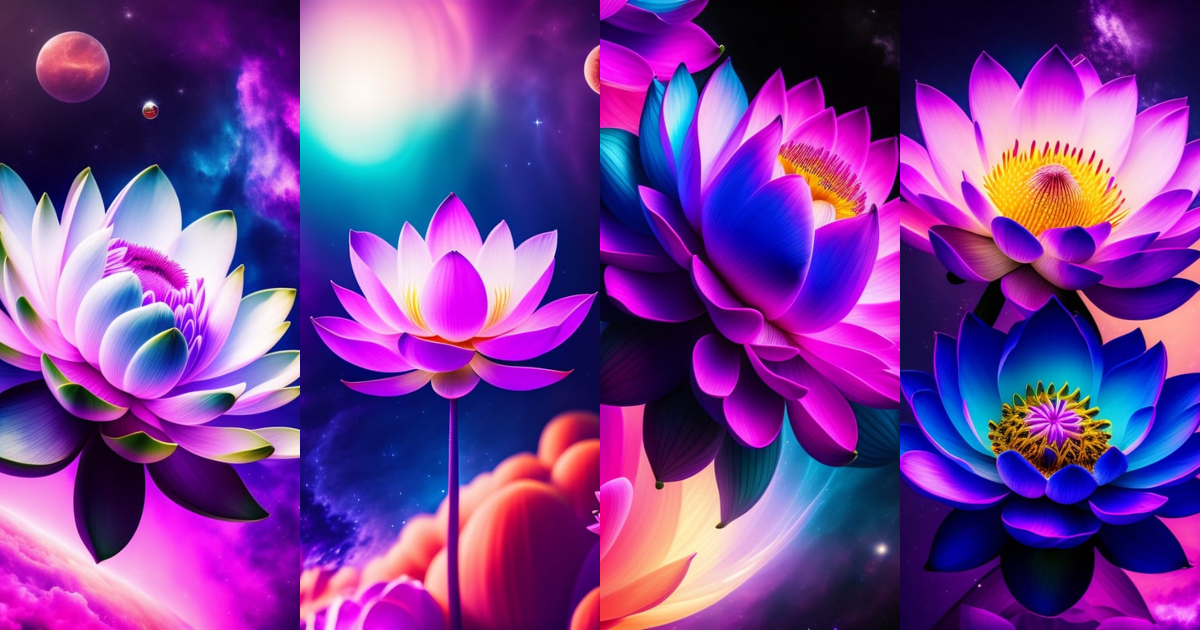 Lexica - HQ image of a lotus flower in space floating in space with ...