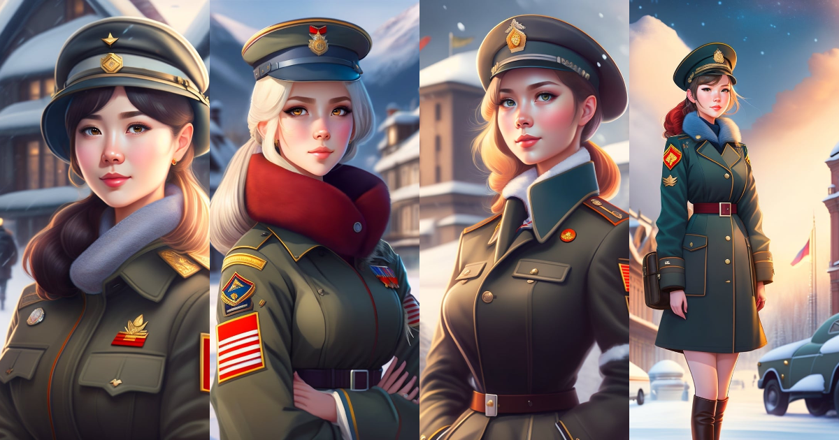 Lexica - A girl from the Soviet Union in a military uniform from the ...