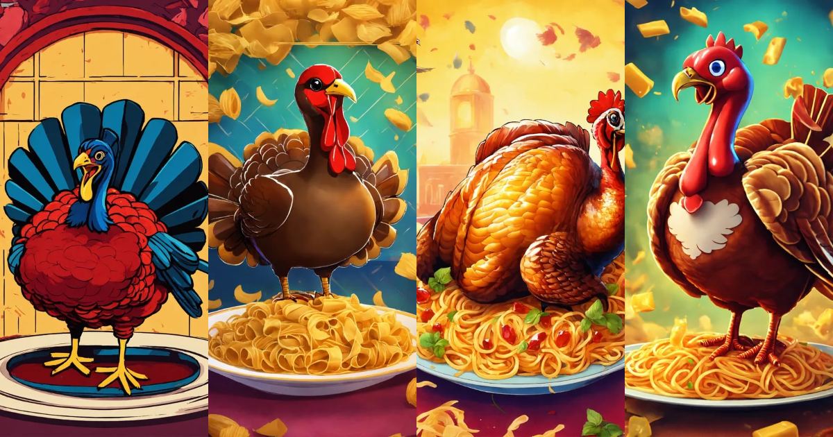 Lexica - A turkey in pasta, have a comfortable life, be free from want ...