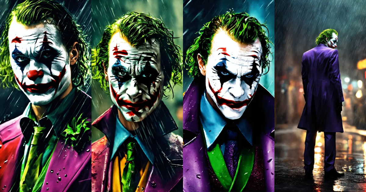 Lexica - Joker, perfil, lluvia de fondo, HD