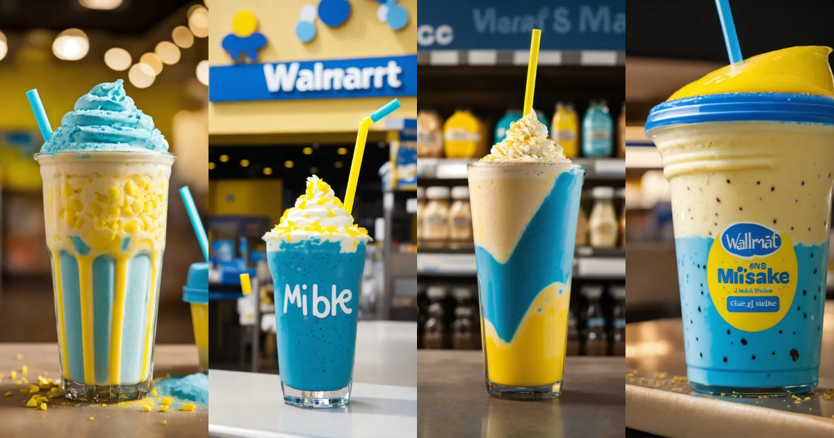 Lexica - Walmart store as a milkshake drink blue and yellow colors in ...