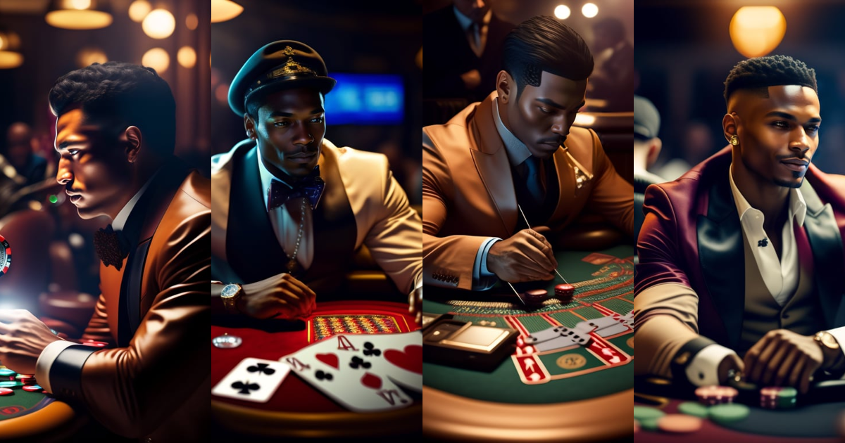 Lexica - Card dealer cyborg At a poker table frontview royalist style