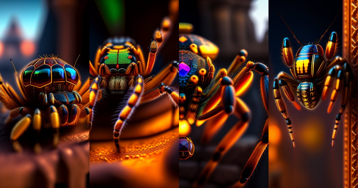 Lexica - Enjoy a high quality macro photo of a spider in an ancient ...