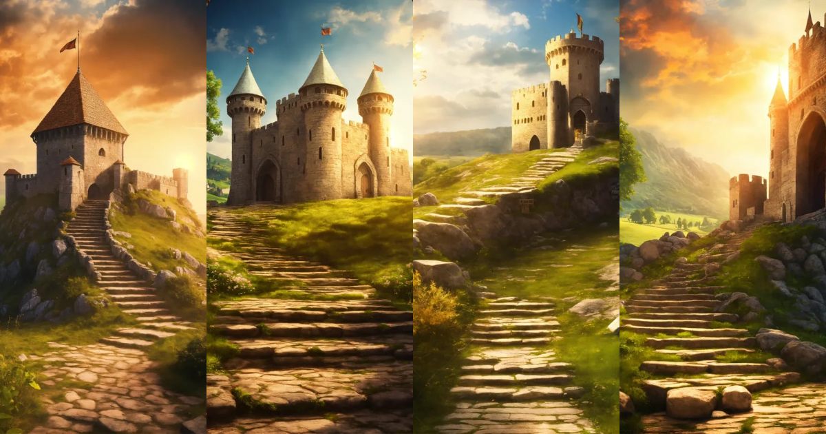 Lexica - Create a design Medieval background with fantasy lighting ...