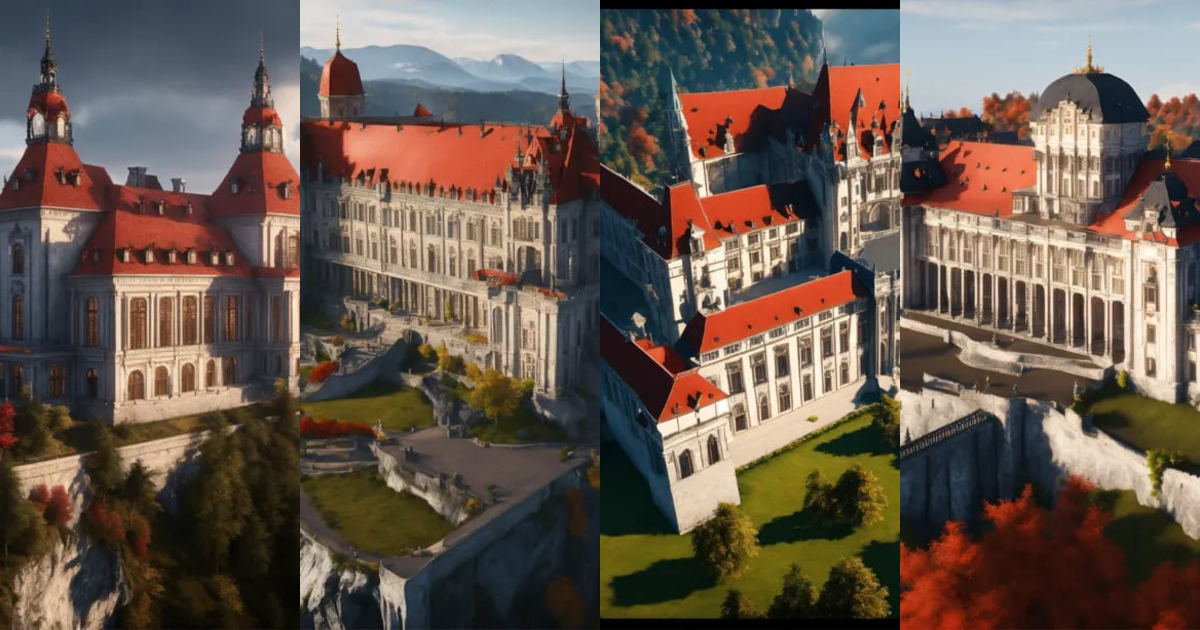 Lexica - Full image of a massive silver and black royal palace with a ...