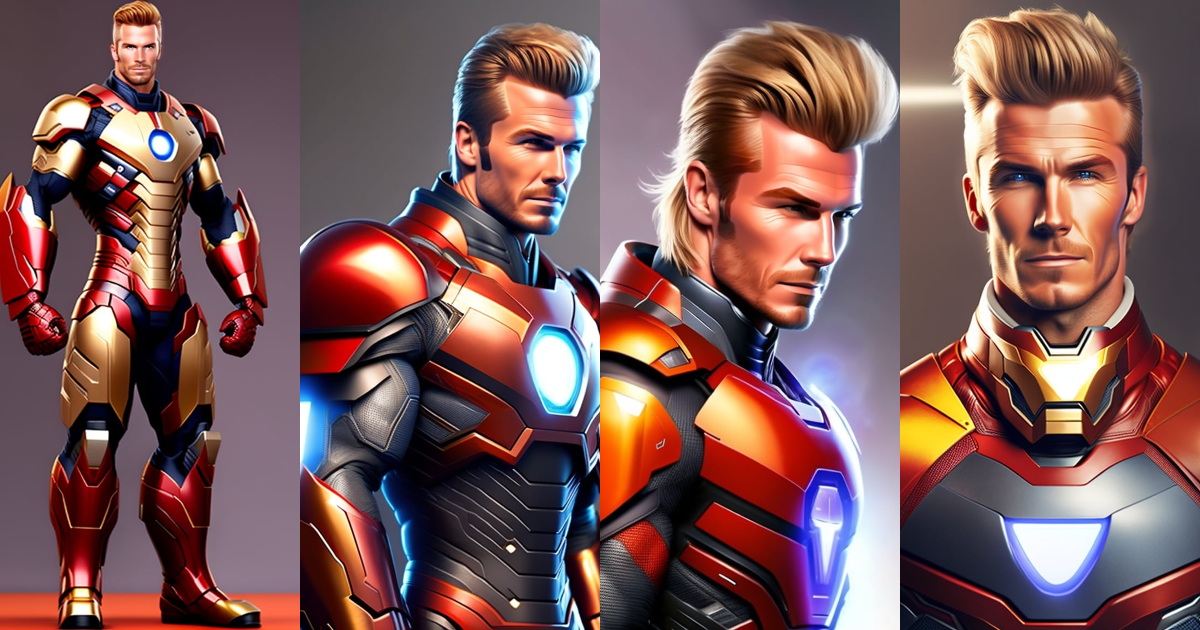 Lexica - David beckham as iron man, without mask, full body, young ...