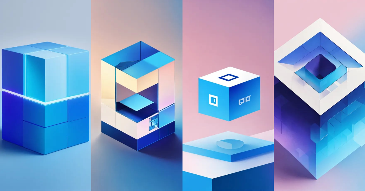Lexica - A blue box object with a white background, minimalist logo ...