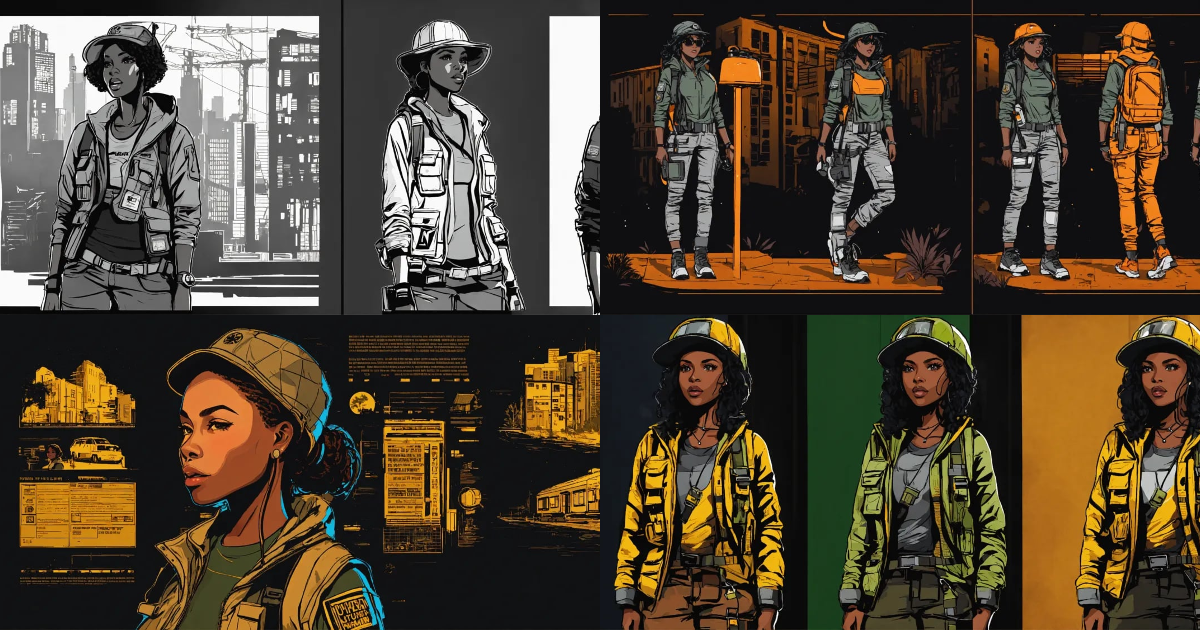 Lexica - Urban Jungle Explorer Black Woman, utilitarian urban explorer ...