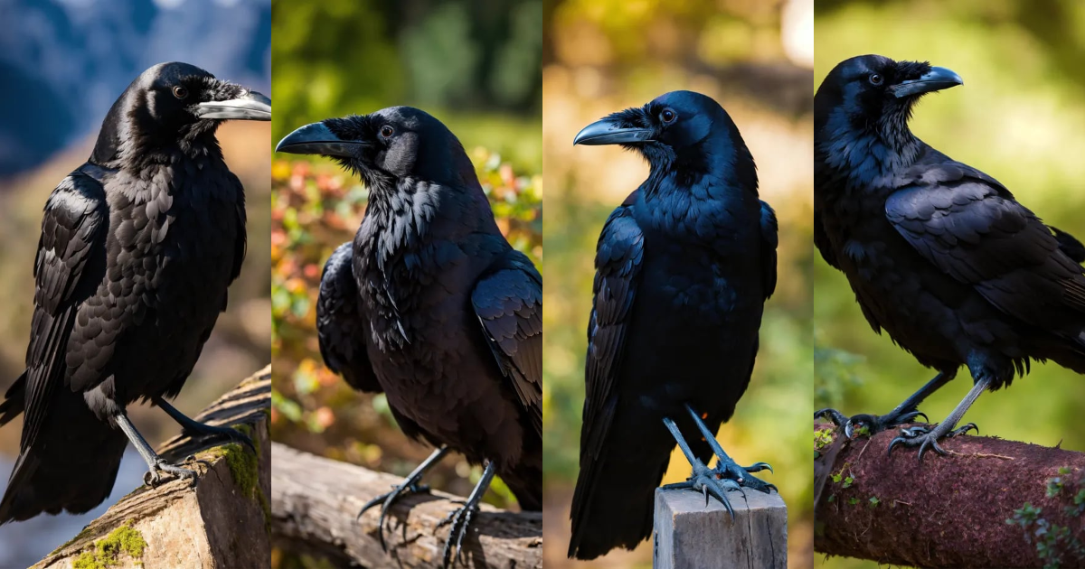 Lexica - A raven, looking towards the camera