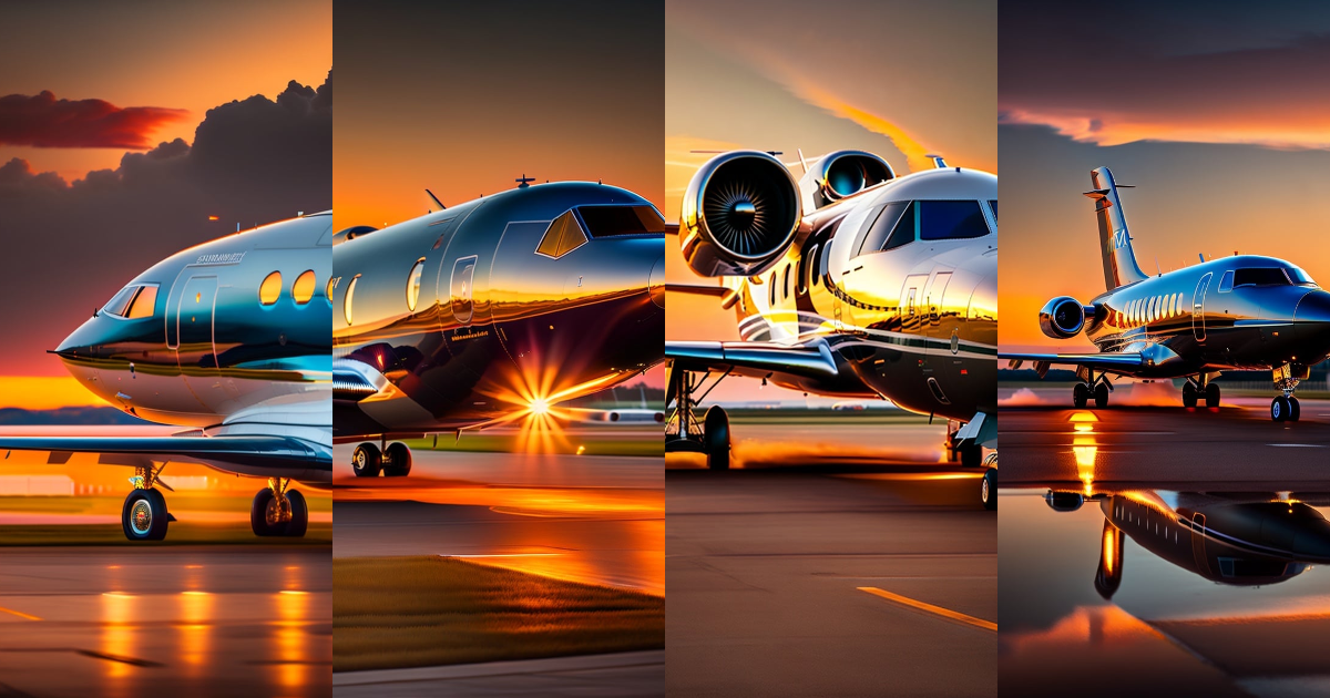 Lexica - ((("Private jet" ))) parked on a luxurious private airfield ...