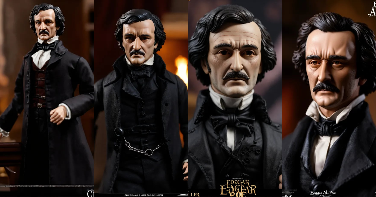 Lexica - Hot toys figurine of Edgar Allan Poe, realistic, up close ...