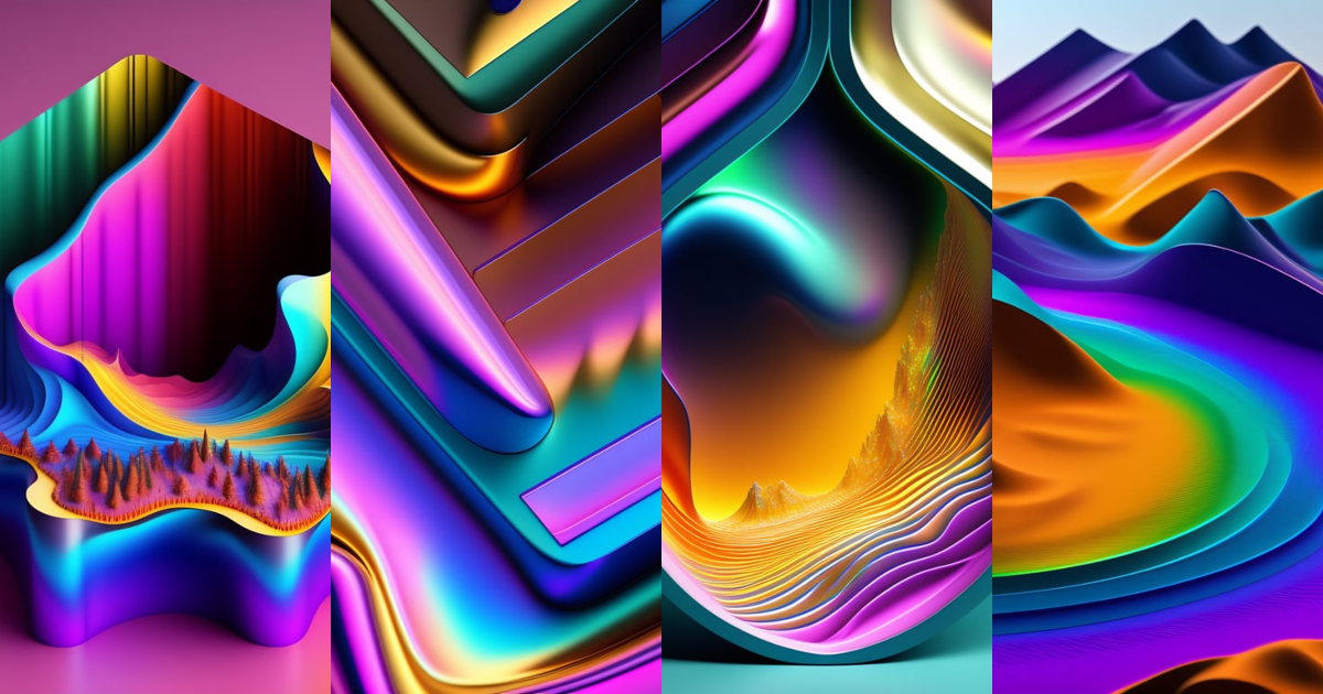 Lexica - A 3d abstract iridescent topographical terrain with overlayed ...