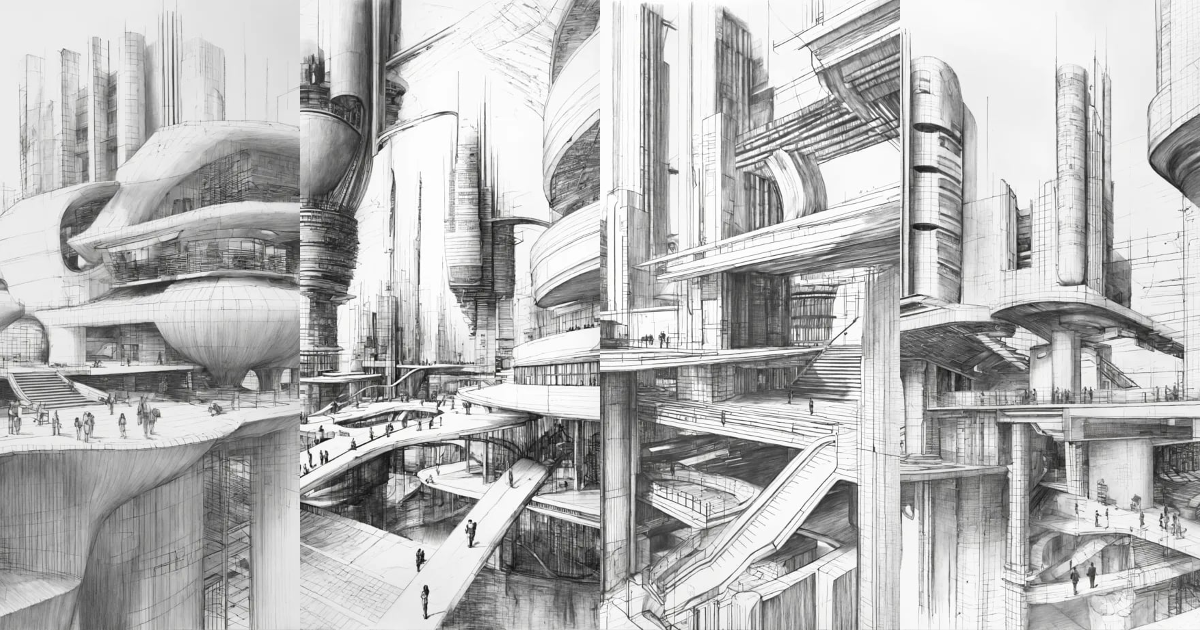 Lexica - Conceptual pencil drawing school of inovation of future ...
