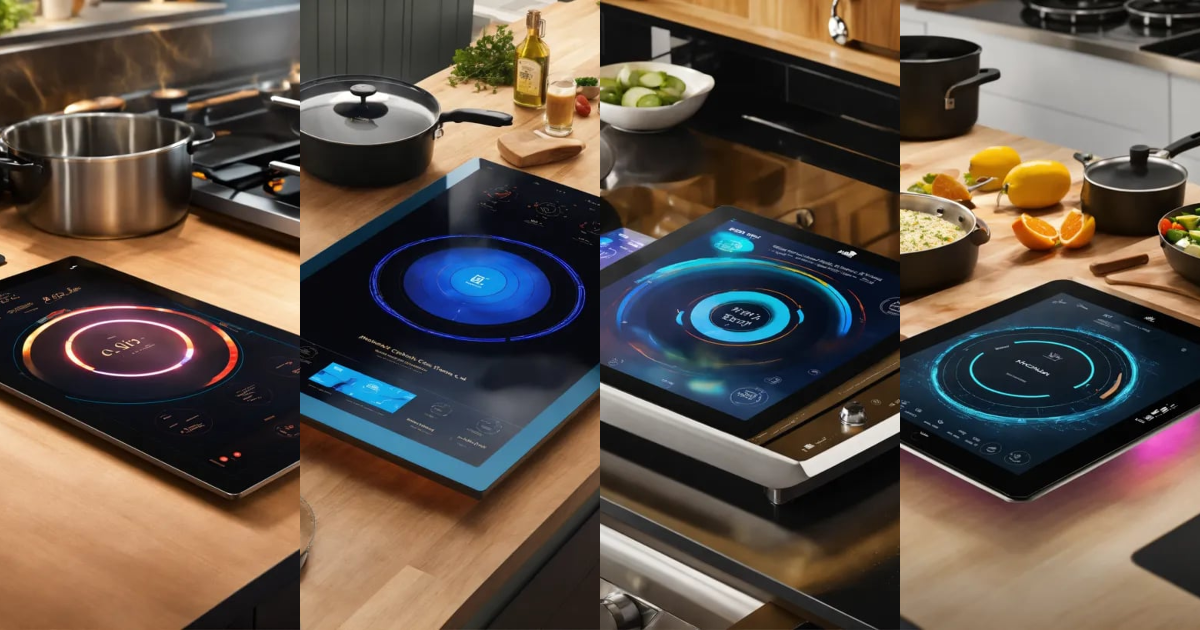 Lexica - Tablet inlay in a kitchen island, UI/UX visualization for a ...