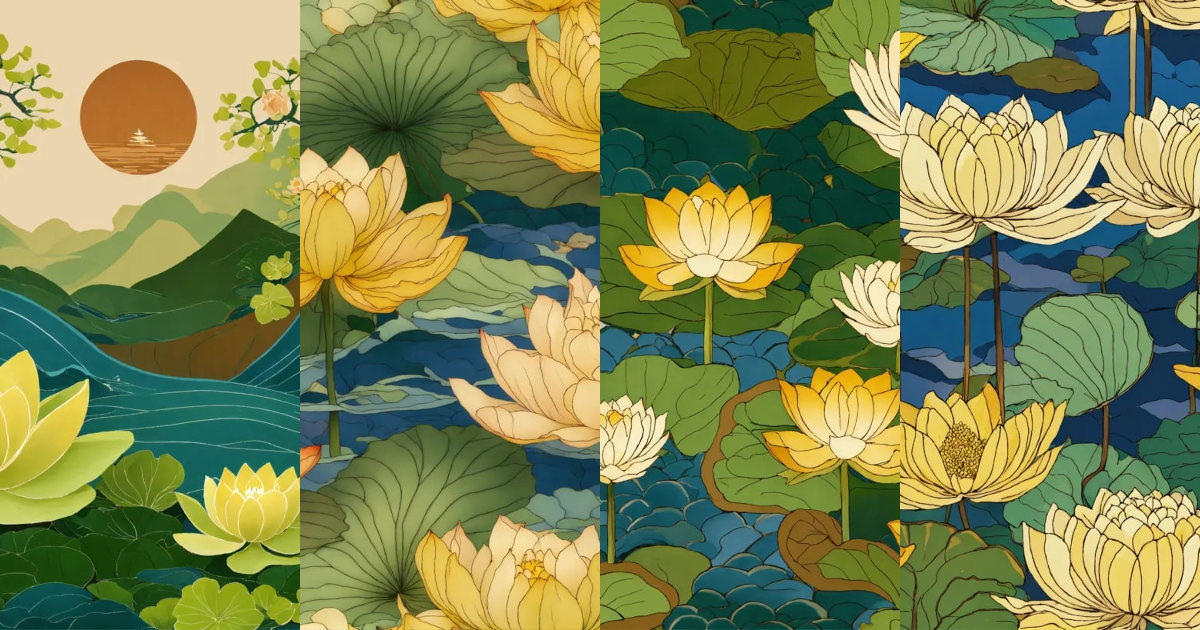 Lexica - A Japanese wave of zen with green vines with green heart ...