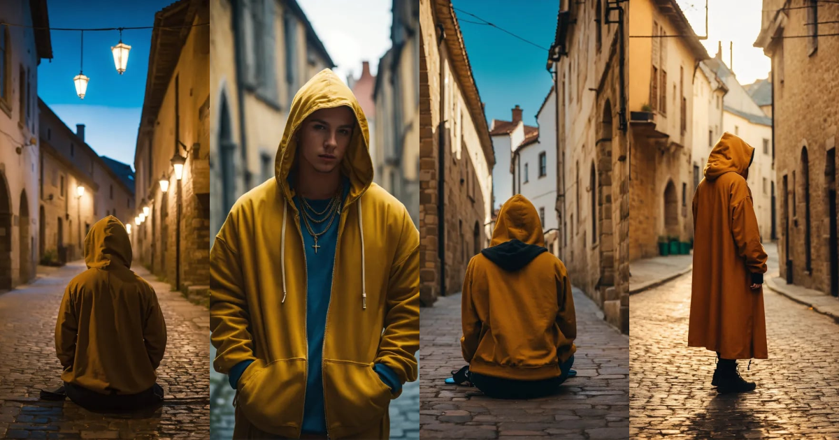 Lexica - A blonde rapper with a hood from behind on chilling on ...