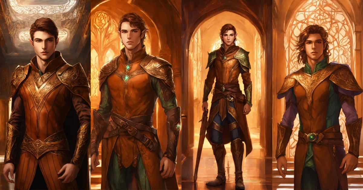 Lexica - Drawing of an elf, royalty, sci fi, brown cybernetic outfit ...