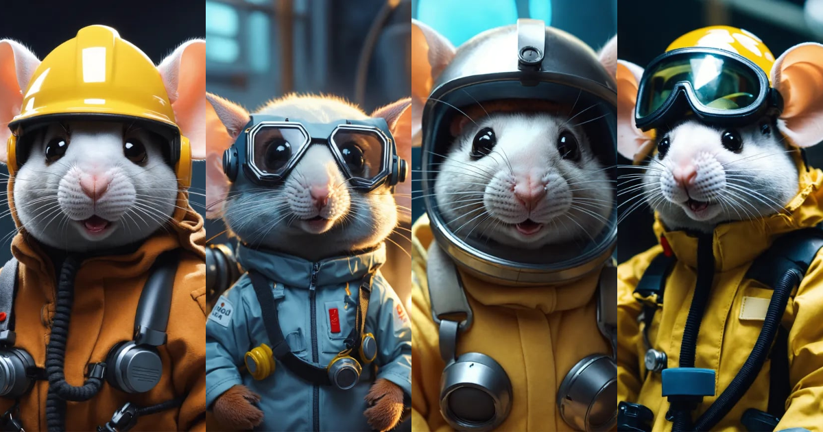 Lexica - A cute mouse wearing full PPE