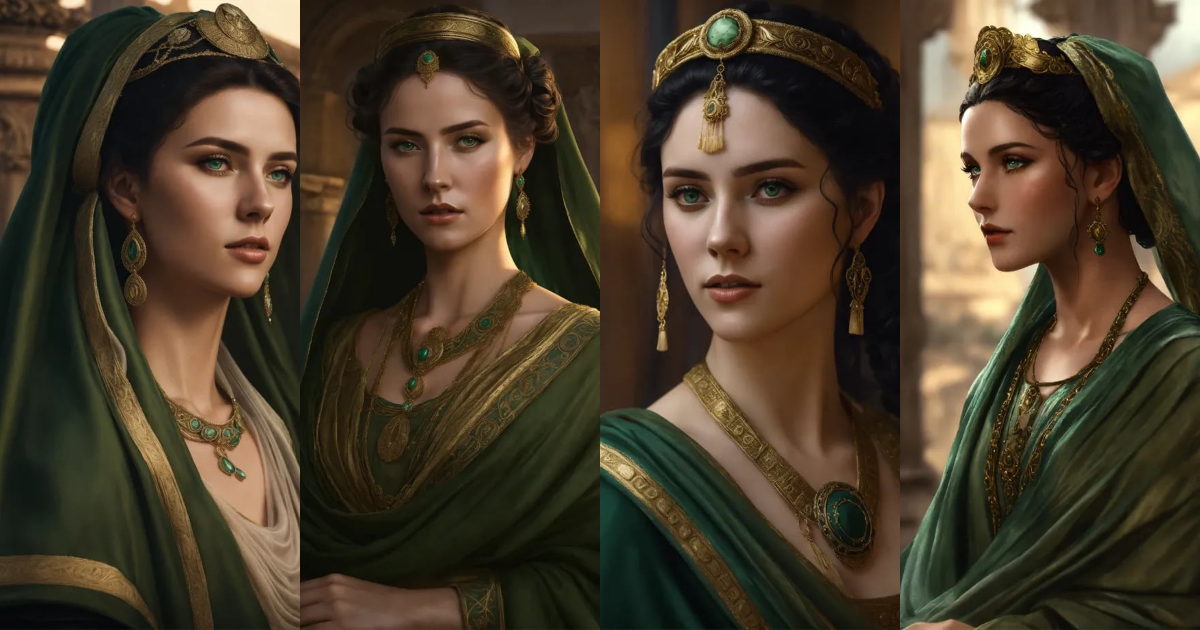 Lexica - A noble roman woman with dark hair and dark green eyes, hair ...