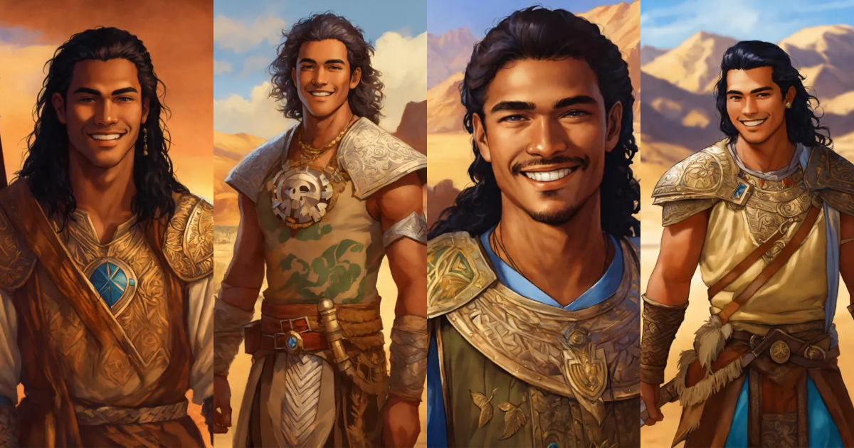 Lexica - Portrait of Polynesian man, age 20, prince, medieval clothing ...