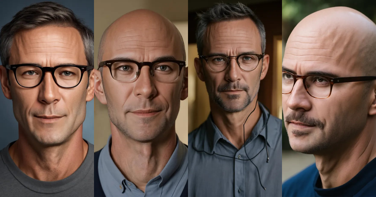 Lexica - A man in his 40s, with a long, thin face, wrinkles on his face ...