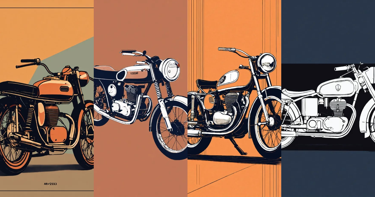 Lexica - A minimalistic illustration of a vintage motorcycle, capturing ...