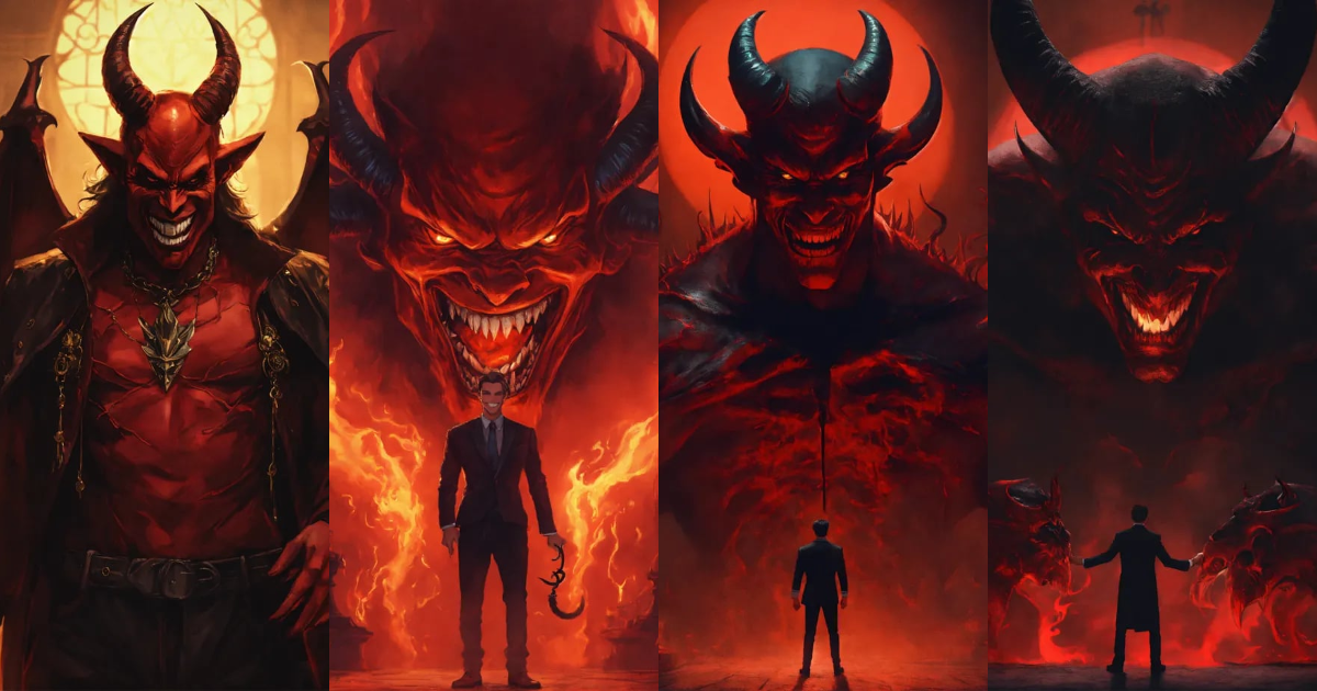 Lexica - A person shaking hands with the devil, evil grin