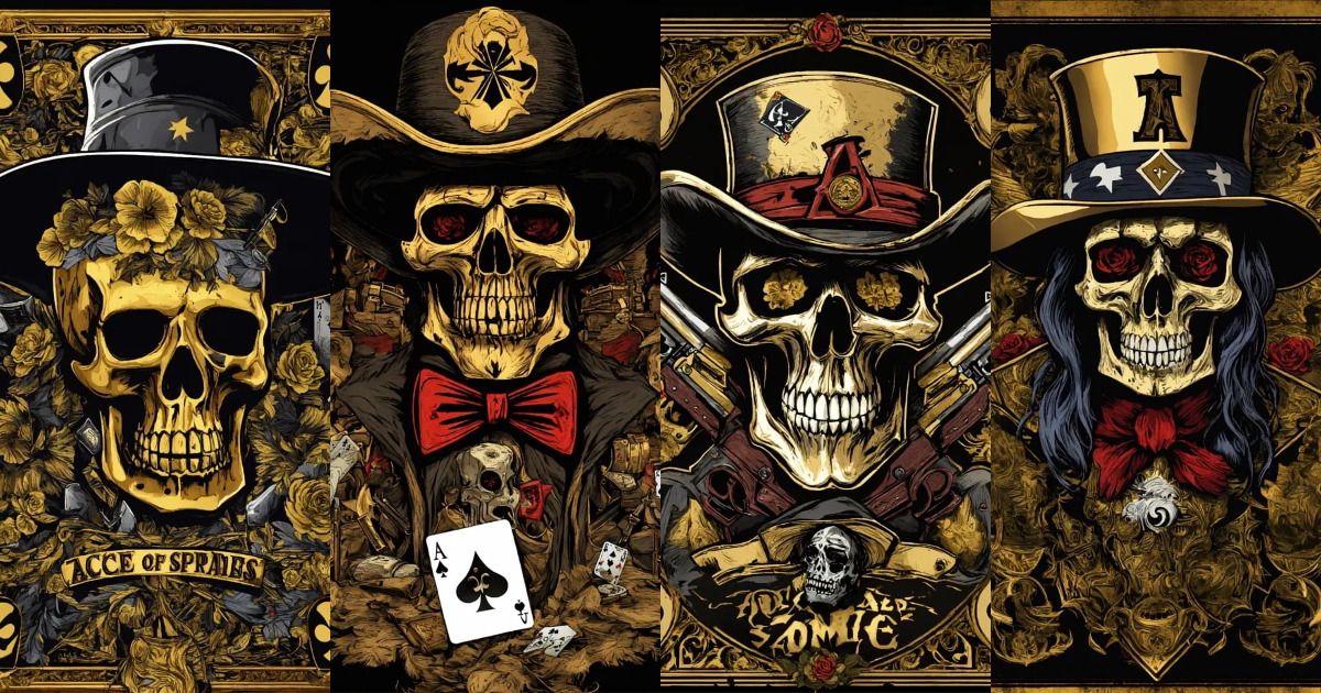 Lexica - Zombie ace of spades with confederate hat on his head and colt ...