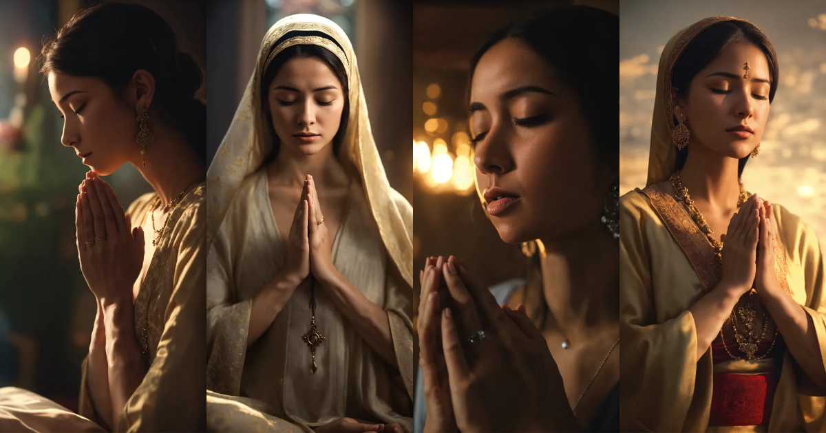 Lexica - Woman praying, realistic, cinematic