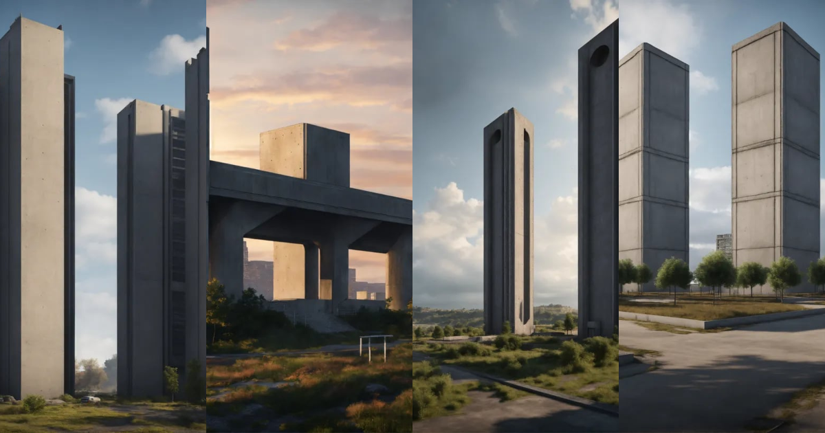 Lexica - Concrete towers hyper realistic 8k