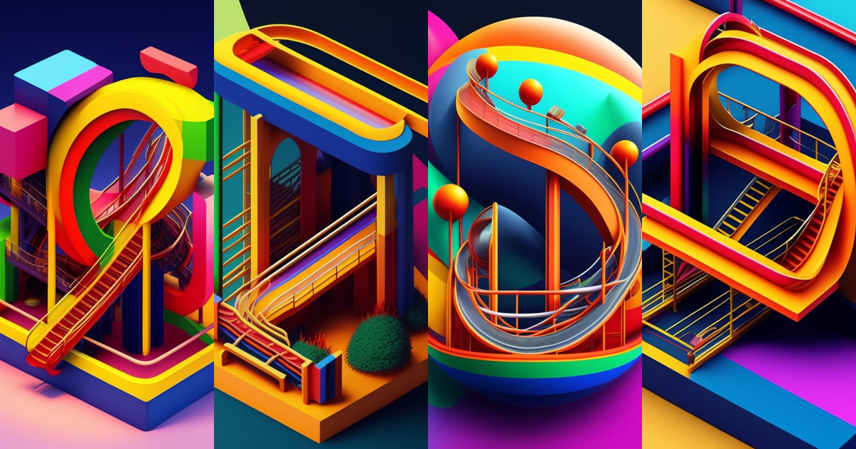 Lexica - Roller coaster, concept art, digital painting, suprematism ...