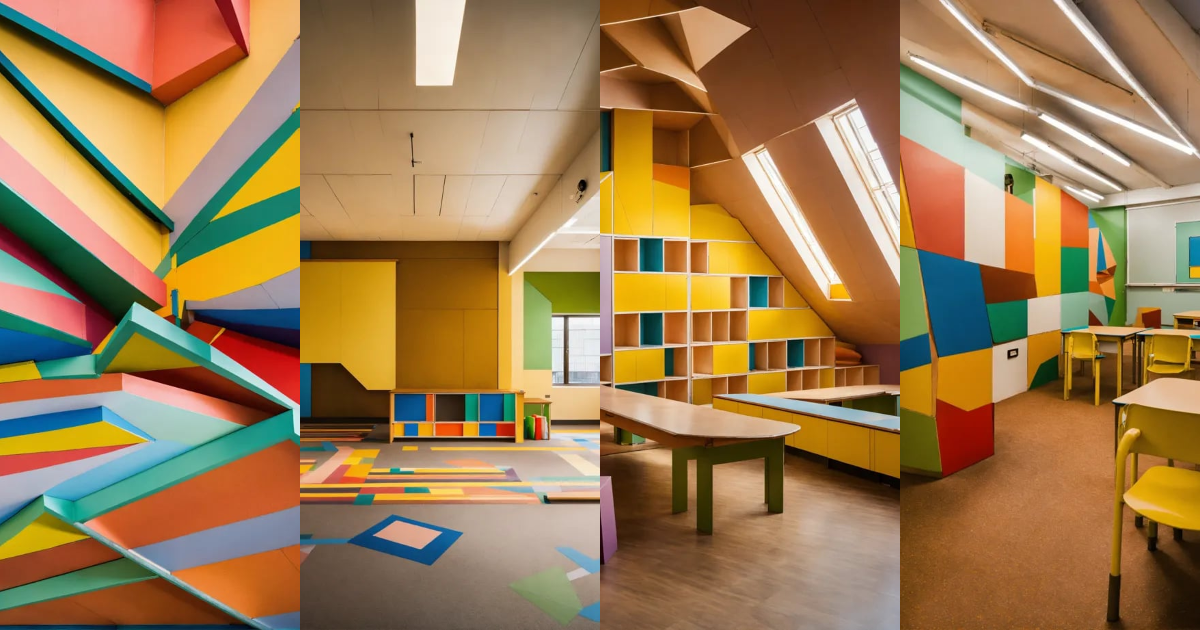 Lexica - Geometric shapes inside a classroom