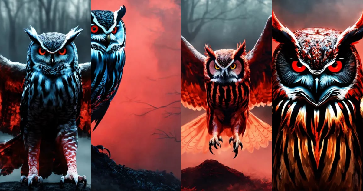 Lexica - Evil ferocious extraterrestrial predator owl in a lot of fog ...