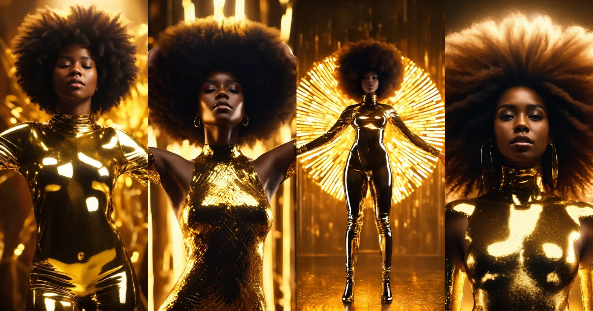 Lexica - 3d render of black woman with afro made entirely of glass ...