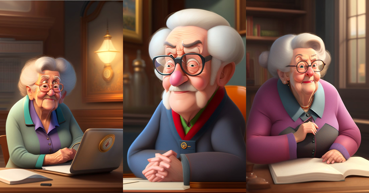 Lexica - Cartoon agry russian teacher, pixar stile, the old lady