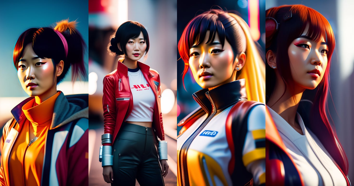 Lexica - Kaori from akira, cyborg parts, Neo Tokio photo shoot