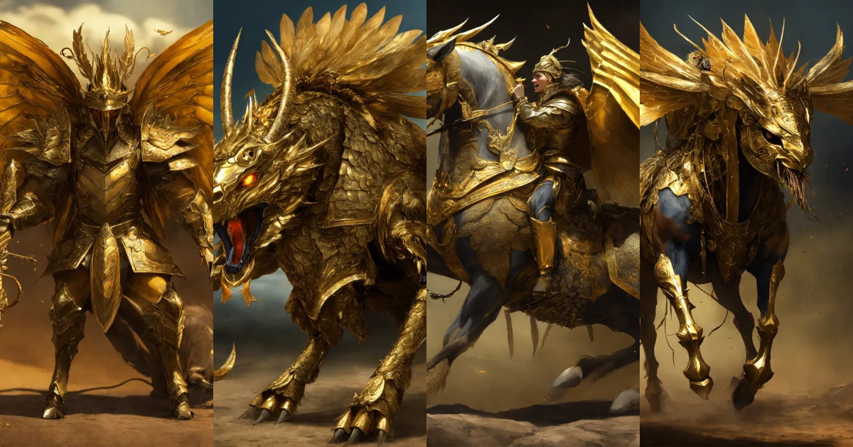 Lexica - Draw a locust in the shape of a horse prepared for battle. On ...