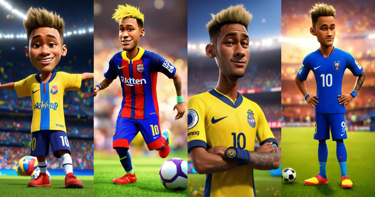 Lexica - Neymar 3d character cartoon disney pixar render